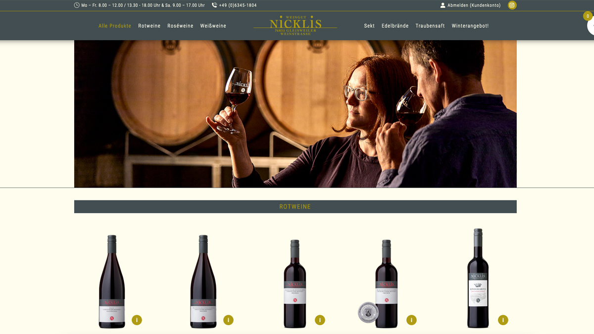 Wein & Sekt aus der Pfalz online bestellen | Weinshop Nicklis Gleisweiler